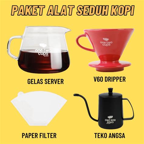 Jual Paket Alat Seduh Kopi Manual Brew V Dripper Drip Coffee Maker Teko Leher Angsa