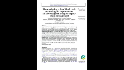 My New Paper About Blockchain Km And Scm