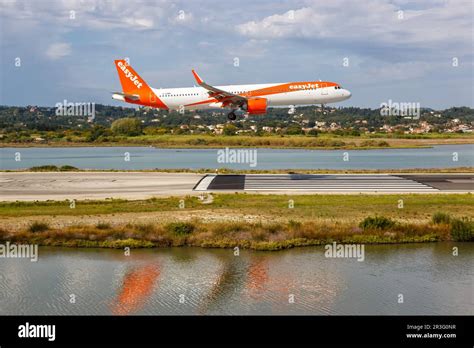 EasyJet Airbus A Neo Aircraft Corfu Airport In Greece Stock Photo Alamy