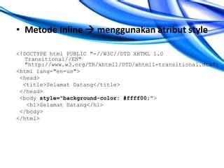 Presentation Cascading Style Sheets Css PPT