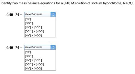 Solved Identify Two Mass Balance Equations For A M Chegg