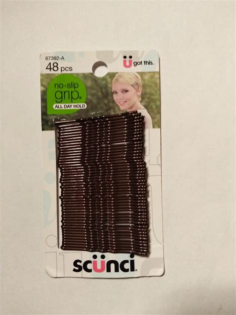 Scunci No Slip Grip All Day Hold Bobby Pins 48pc 67392 A Brown Ec349056