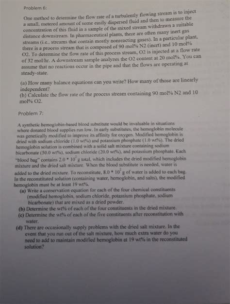 Solved Problem 6 One Method To Determine The Flow Rate Of A Chegg Com