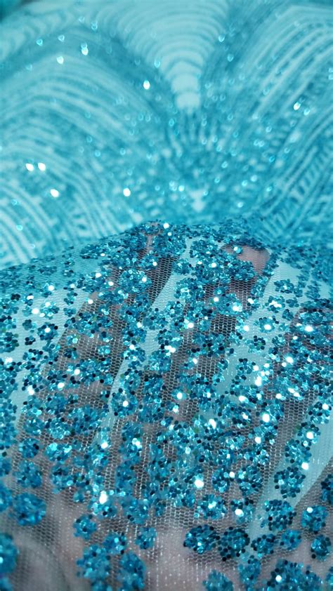 Tule Bordado Glitter Azul Turquesa SóTecidos Todo site em x sem Juros