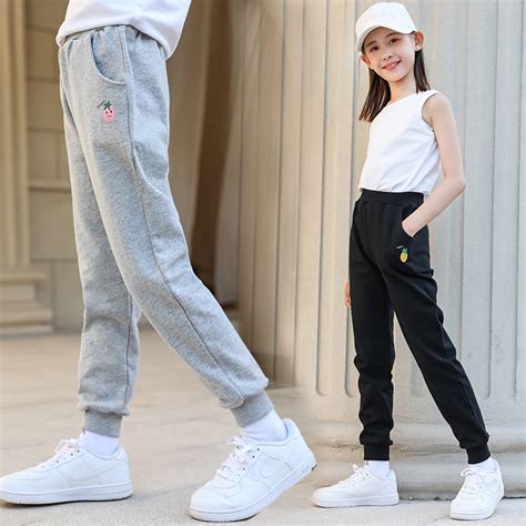 กางเกงวอร์มเด็กผู้หญิง เด็กโต 5 ขวบ กางเกงผ้าฝ้ายสไตล์ฝรั่ง นักเรียนชั้นประถม 7 ขวบ เด็กหญิงอายุ