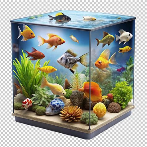투명한 배경에 있는 수족관 프리미엄 Ai 생성 Psd