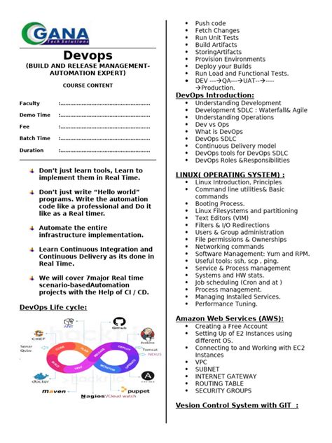 Devops Course Content Pdf Version Control Software