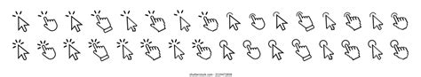 Mouse Click Cursor Collection Set Hand Stock Vector Royalty Free Shutterstock