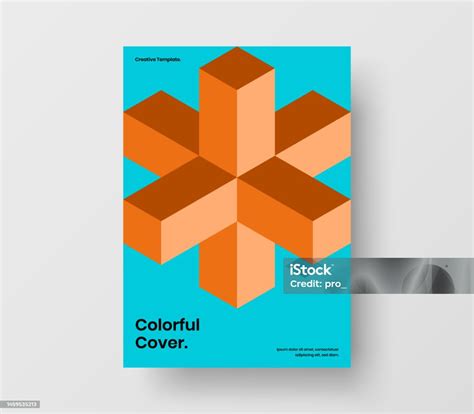 Unique Cover Design Vector Concept Clean Geometric Hexagons Leaflet