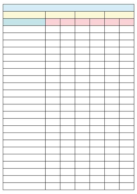 4 Column Ledger Printable Printable Templates