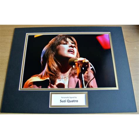 Suzi Quatro Signed Autograph 16x12 Photo Mount Display Music Aftal
