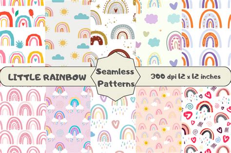Little Rainbow Seamless Patterns Graphic By Stars Kdp · Creative Fabrica