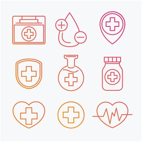 Verloop Medische Symbolen Set Gratis Vector