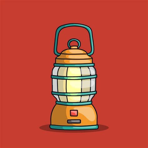 Ilustración de una linterna encendida Vector Premium