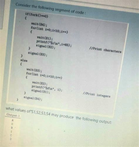 Solved Consider The Following Segment Of Code If Fork Chegg