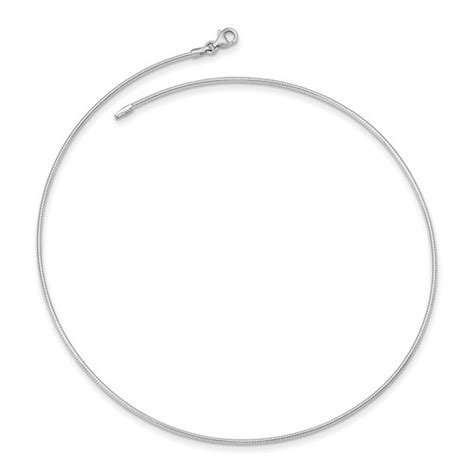 14k White Gold 16in Italian Omega Chain 14mm Om2w 16 Joy Jewelers
