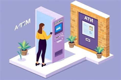 Mobile Atm Withdrawal Isometric Landing Page Premium Ai Generated Image