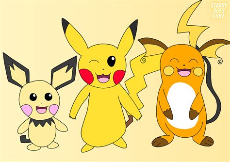 Pichu Pikachu And Raichu By Starrydoesstuff On Deviantart