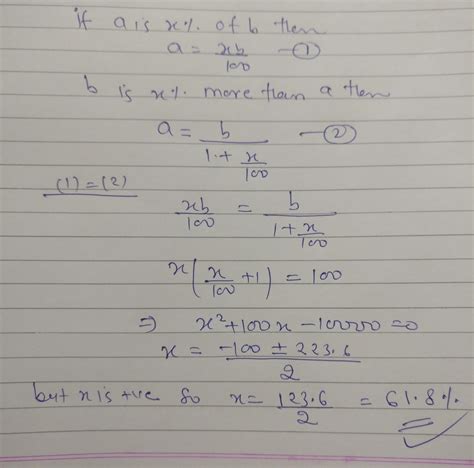 A Is X Of B B Is X More Than A Find X B 62 A 50 C 75 D 37 Oaiarte