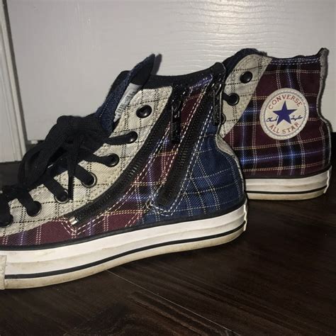 Converse Shoes Plaid Zipper Converse Poshmark