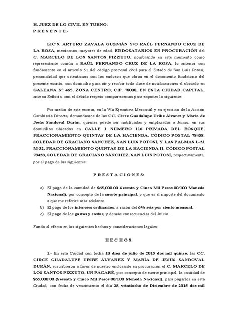 Demanda Ejecutiva Mercantil Pdf Justicia Crimen Y Violencia