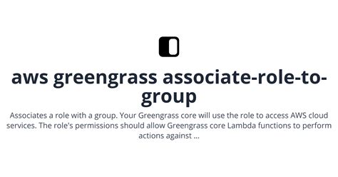 Aws Greengrass Associate Role To Group Fig