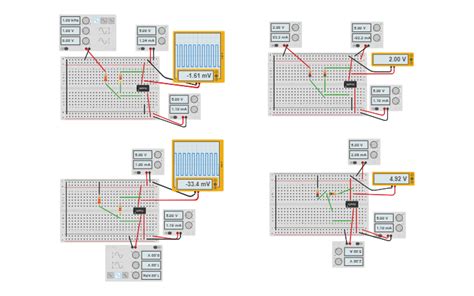 circuit design inverting dan non inverting amplifier tinkercad