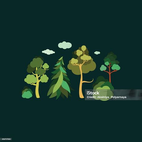 숲입니다 나무의 집합입니다 가 문 비 나무 소나무 린든 자작나무 덤 불 0명에 대한 스톡 벡터 아트 및 기타 이미지 0명 계절 관광 Istock