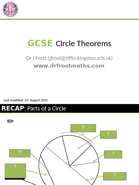 Gcse Circletheorems Pdf Circle Triangle