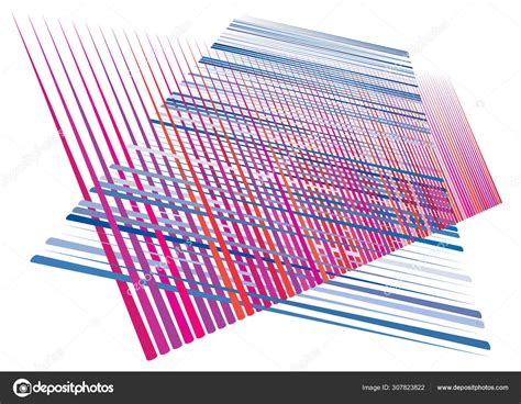 Grid Mesh With Dynamic Lines Intersecting Stripes Irregular G Stock Vector Image By