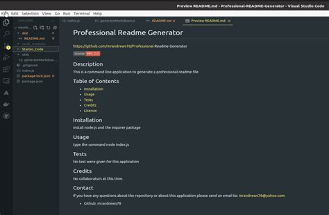 Github Mandrews78professional Readme Generator Command Line
