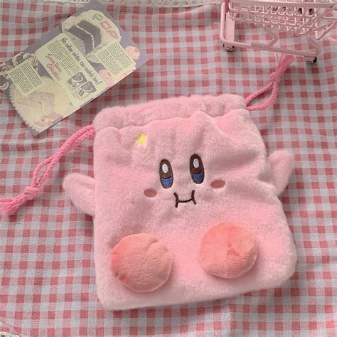 Jual [haru] Kirby String Pouch Organizer Cute Pink Cartoon Shopee