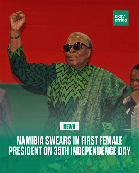OkayAfrica - 🇳🇦 Netumbo Nandi-Ndaitwah was sworn in today as Namibia’s first female President ...