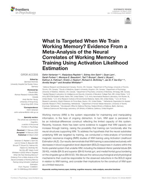 Pdf What Is Targeted When We Train Working Memory Evidence From A