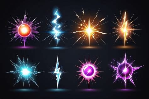 Premium Photo Electric Lightning Balls Energy Burst Effect With Light