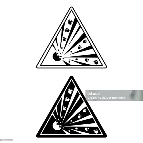 Signs Explosive Black And White Vector Icons Explosive Materials Danger Warning Sign Stock