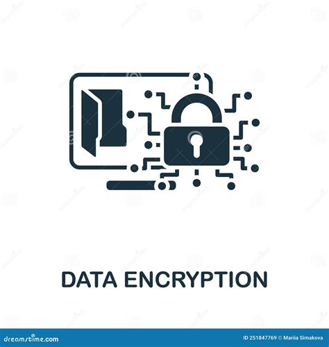 Data Encryption Icon Monochrome Simple Cybercrime Icon For Templates