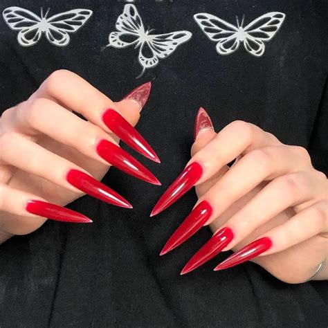 Slutty Long Red Nails