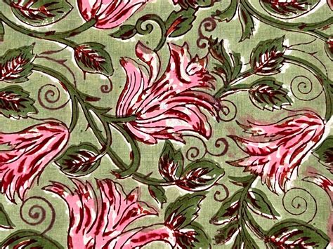 Bagru Hand Block Printed Cotton Fabric Floral Multicolour At Rs