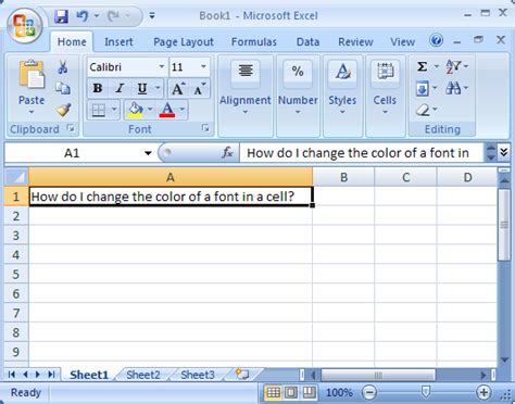 MS Excel Change The Font Color In A Cell