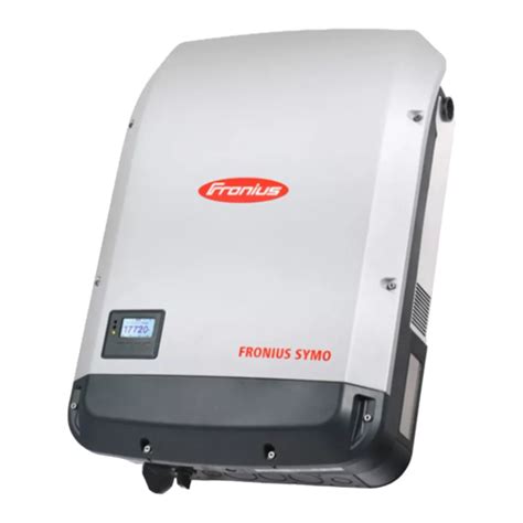 Fronius Symo 100 3 208 240 Installation Manual Pdf Download Manualslib