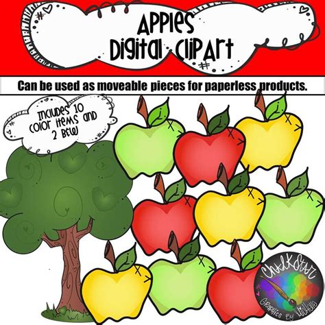 Apples And Tree Moveable Png Graphics Etsy