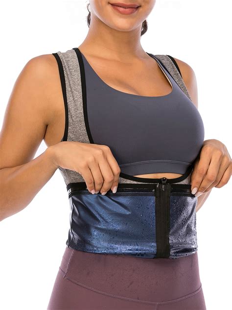 Women Waist Trainer Vest Slim Corset Hot Polymer Sauna Tank Top Zipper