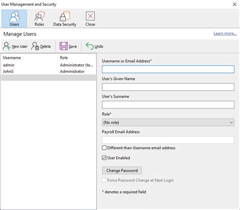 creating and managing users