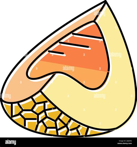 Cut Melon Yellow Color Icon Vector Illustration Stock Vector Image