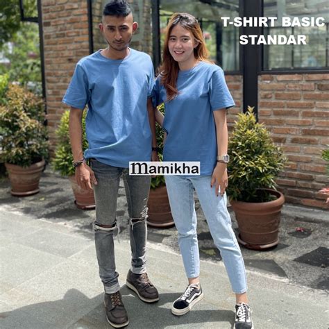 Jual Kaos Polos Basic Standar Unisex Pria Wanita Lengan Pendek Bahan