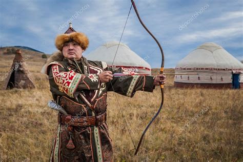 Asian Warrior Whith Bow Hunter Stock Editorial Photo © Splavsk