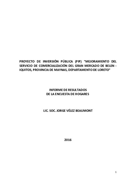 Pdf Informe De Resultados De La Encuesta De Hogares