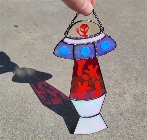 Ufo Alien Lava Lamp Stained Glass Suncatcher Made To Order Etsy