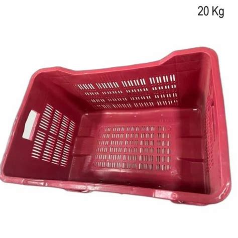 Rectangular Red Multipurpose Crate 20 Kg Industrial Plastic Crate At Rs